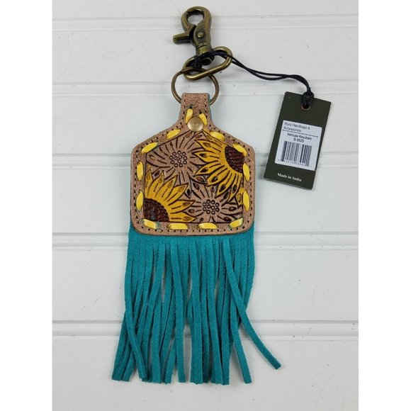 Myra Bag | Accessories | Myra Bag Hand Tooled Sunflower Painted Fringe ...